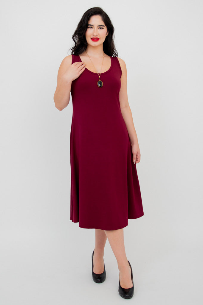 Becca Dress, Burgundy, Bamboo – LTD USA WEBSITE BLUE SKY