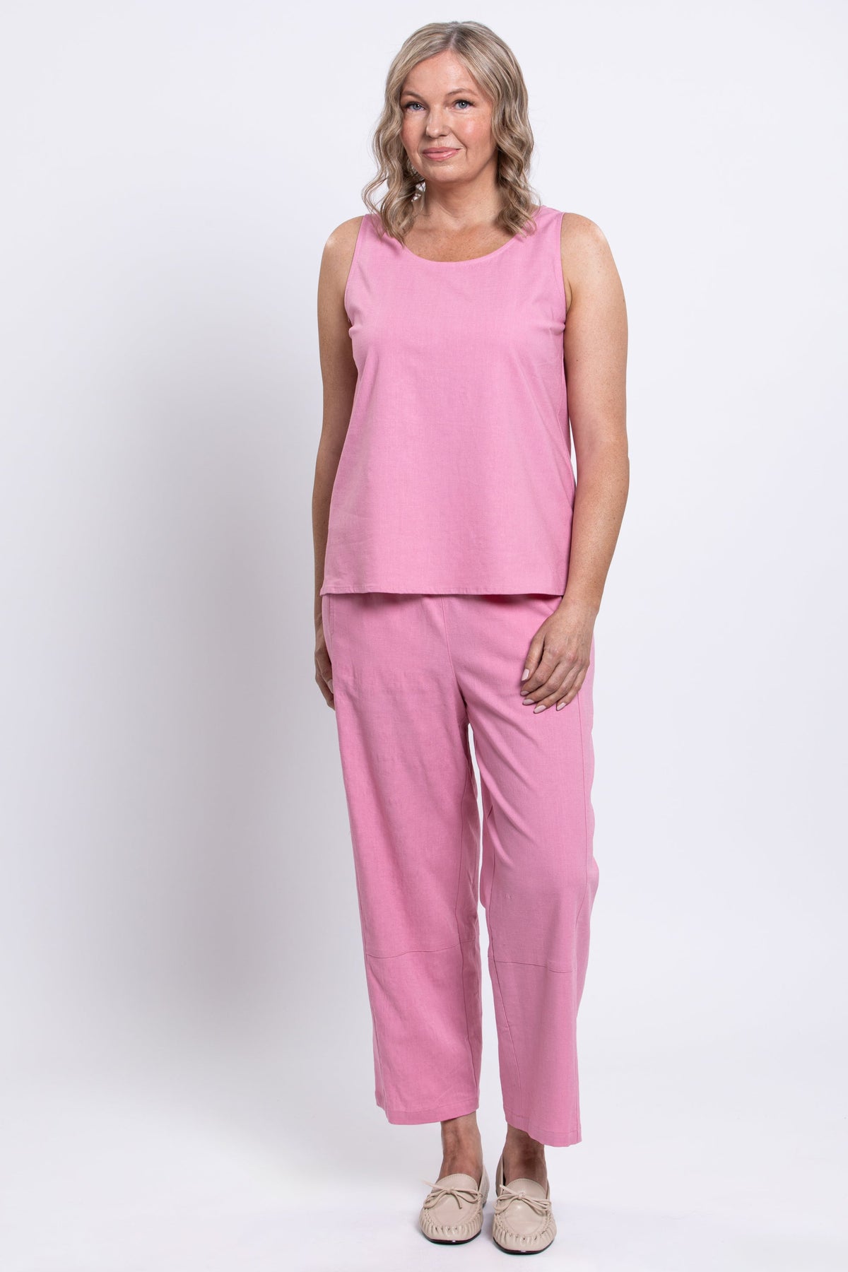 Ferris Tank, Soft Pink, Linen Viscose – LTD USA WEBSITE BLUE SKY