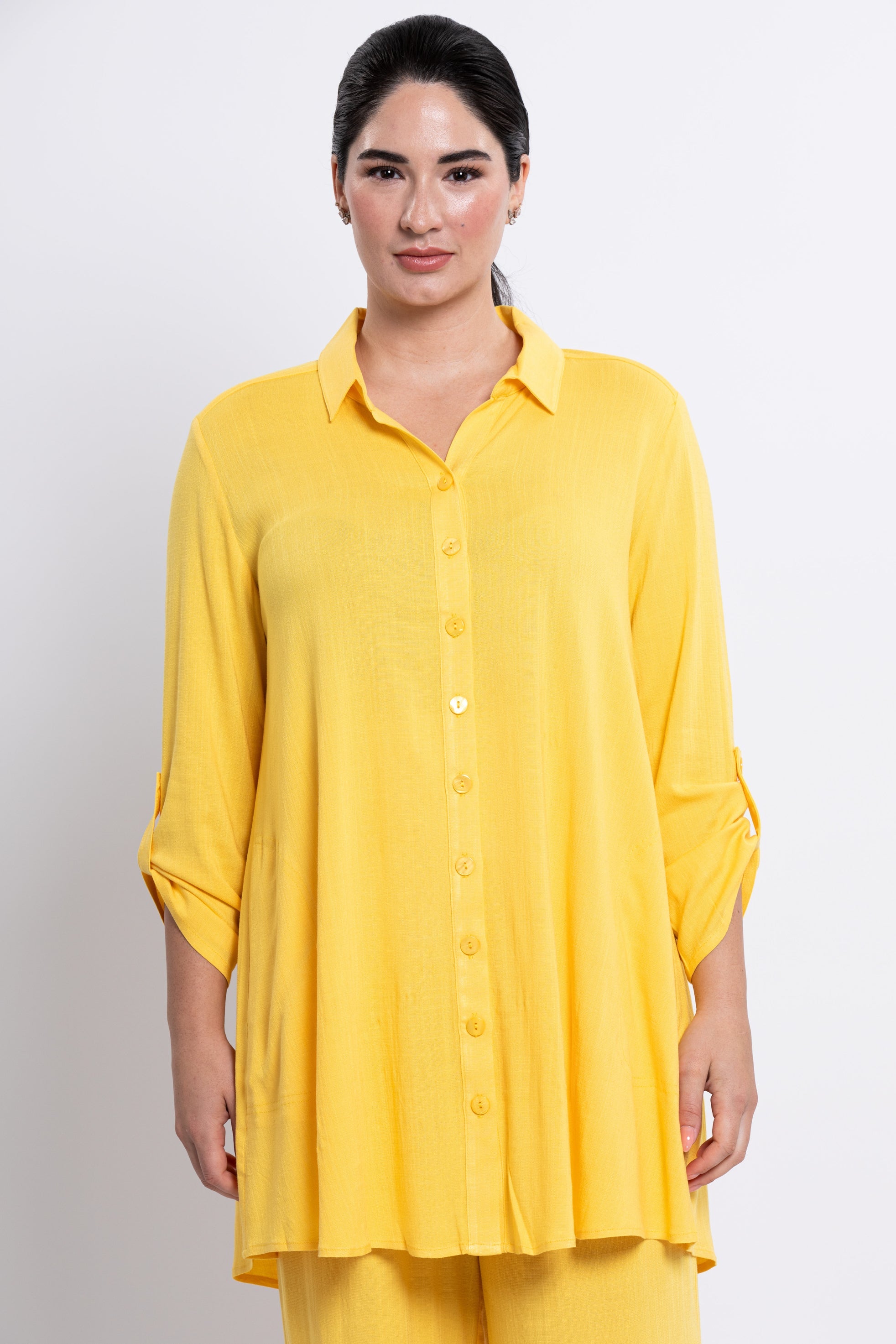 Celine Blouse, Wallflower, Linen Bamboo – LTD USA WEBSITE BLUE SKY