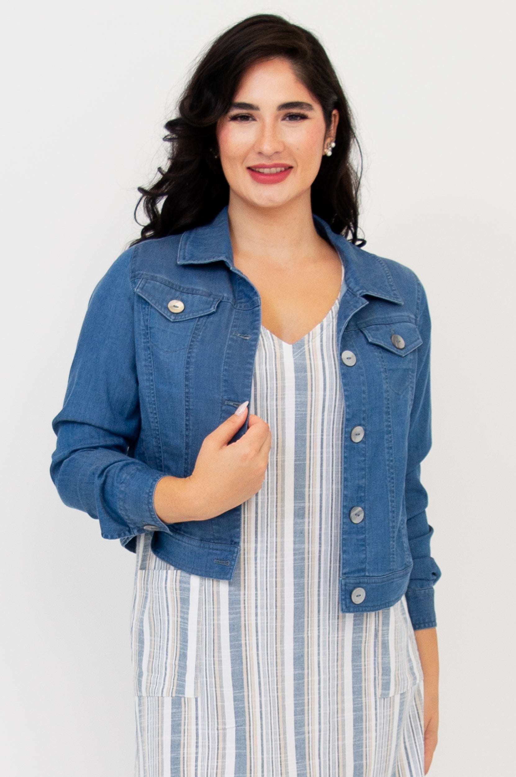 Colleen Jacket, Lightweight Tencel Denim – LTD USA WEBSITE BLUE SKY