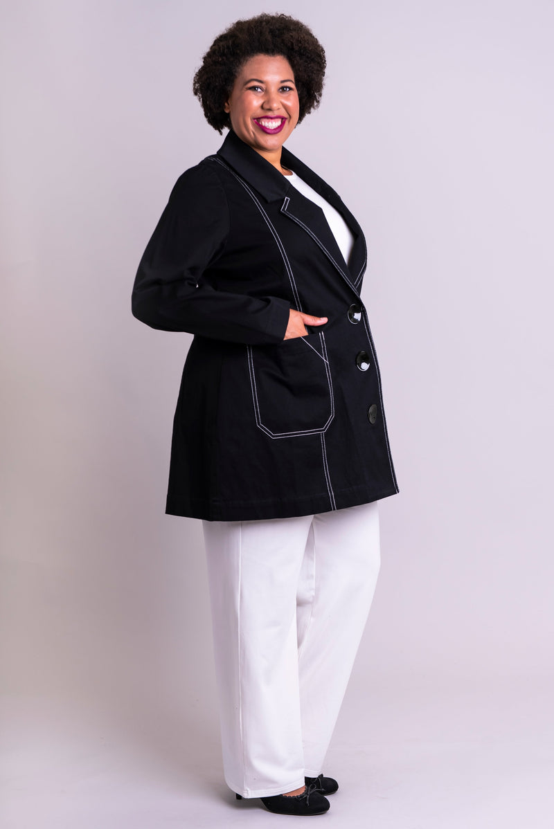 Cooper Jacket, Black/White, Cotton Stretch - Final Sale – LTD USA ...