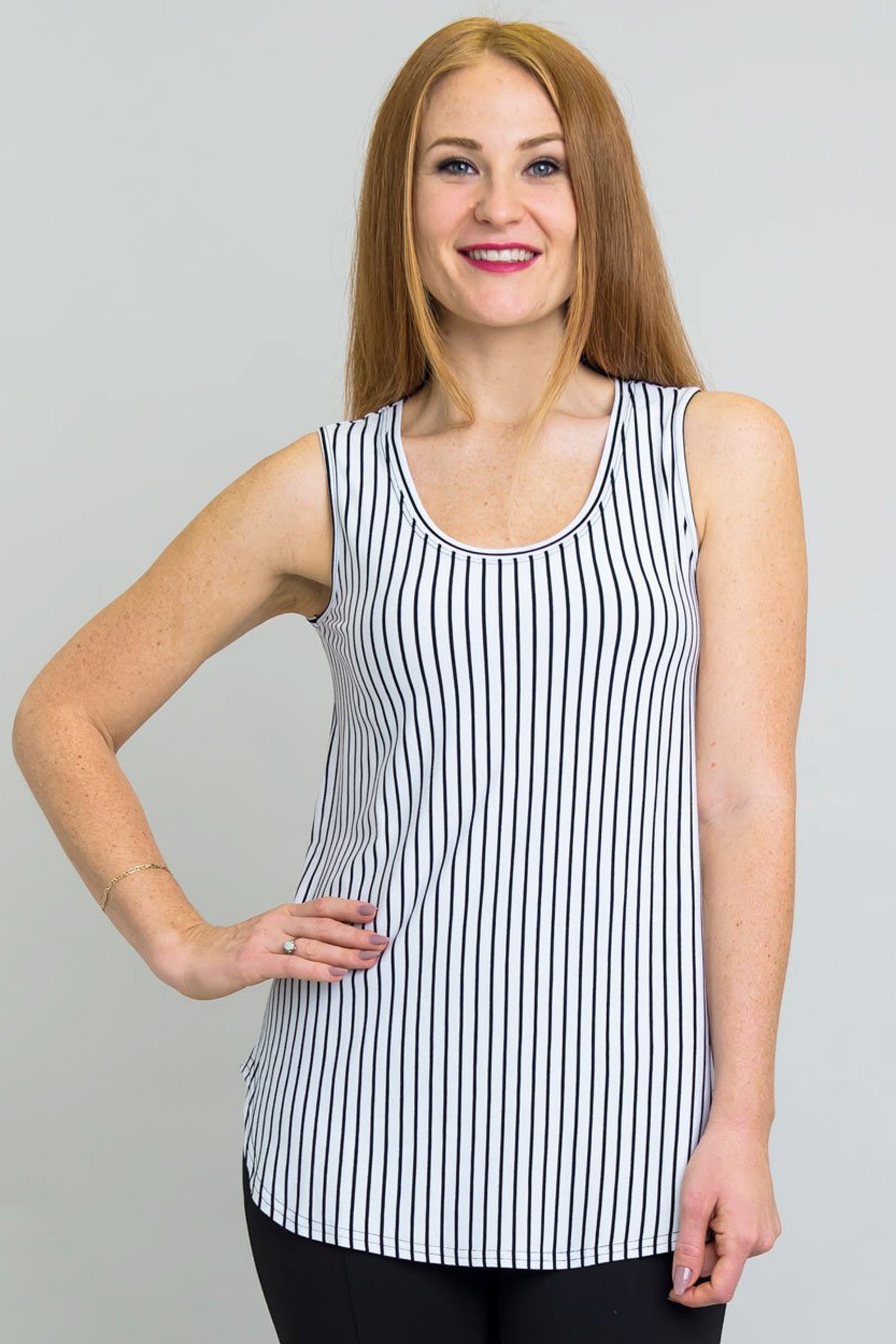Jazz Tank, White/Black Small Stripe, Bamboo - Final Sale – LTD USA ...