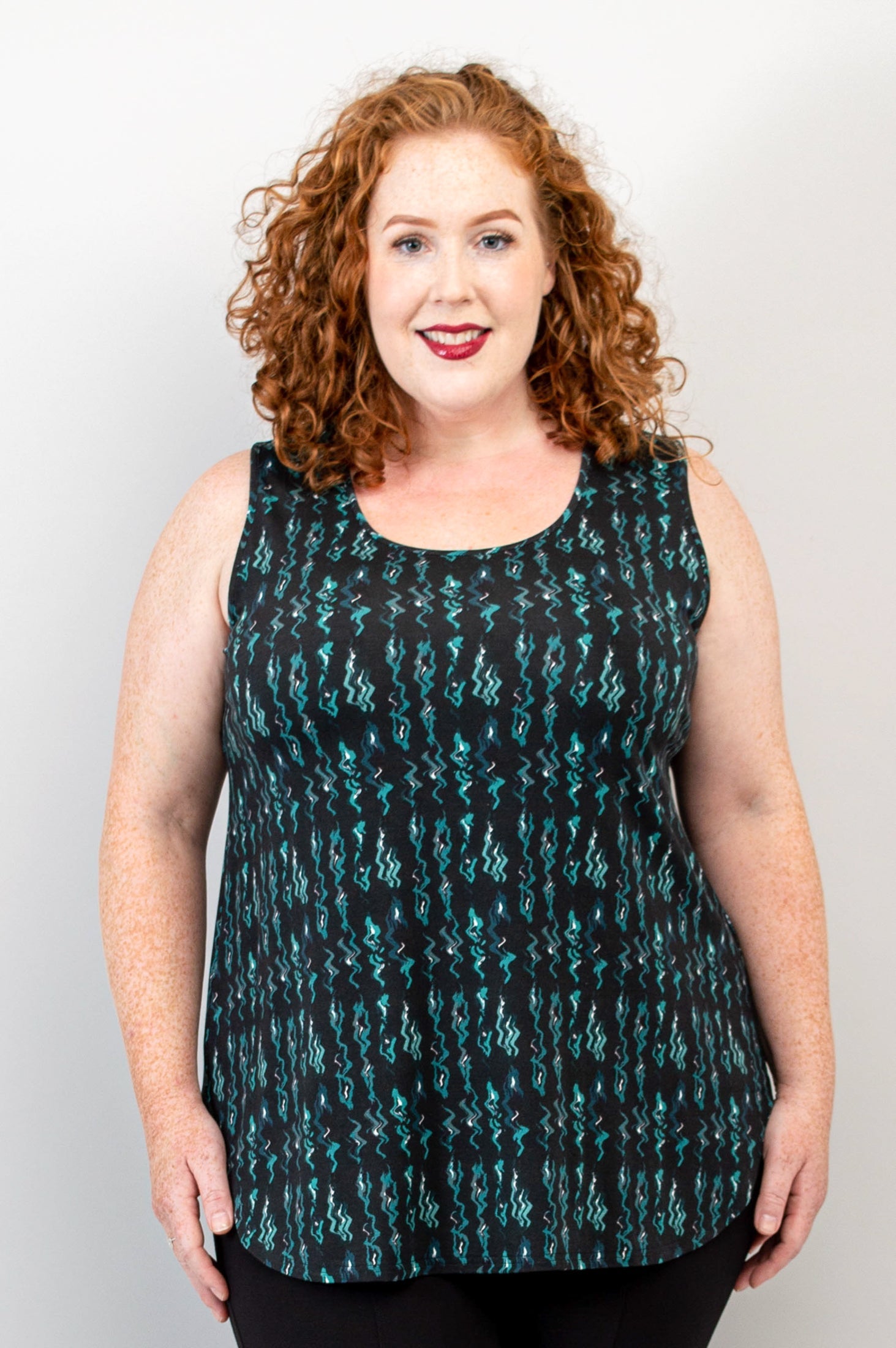 Jazz Tank, Teal Abstract, Bamboo - Final Sale – LTD USA WEBSITE BLUE SKY