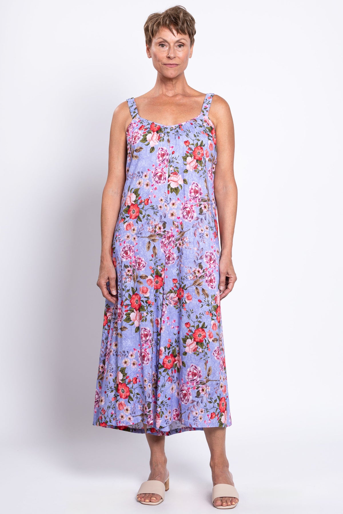 Joanna Jumpsuit, Red Rosebud, Linen Bamboo – LTD USA WEBSITE BLUE SKY