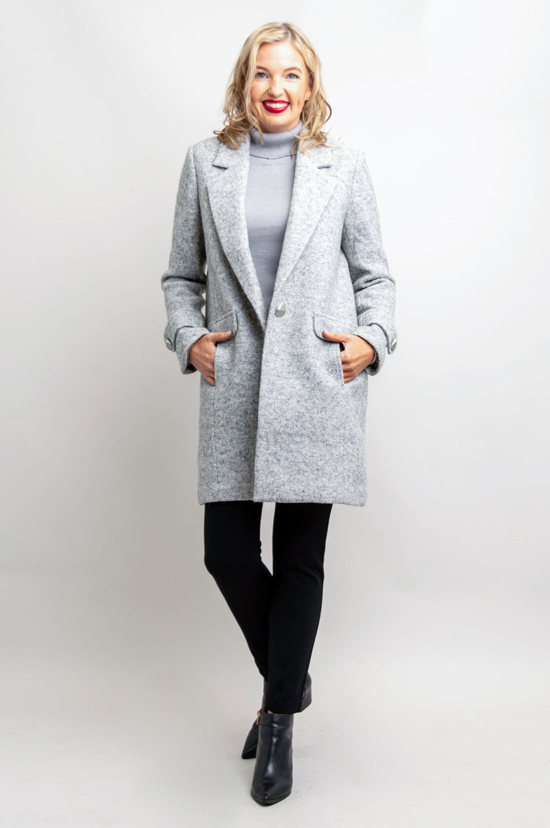 Milan Coat, Sleet Grey, Boiled Wool – LTD USA WEBSITE BLUE SKY