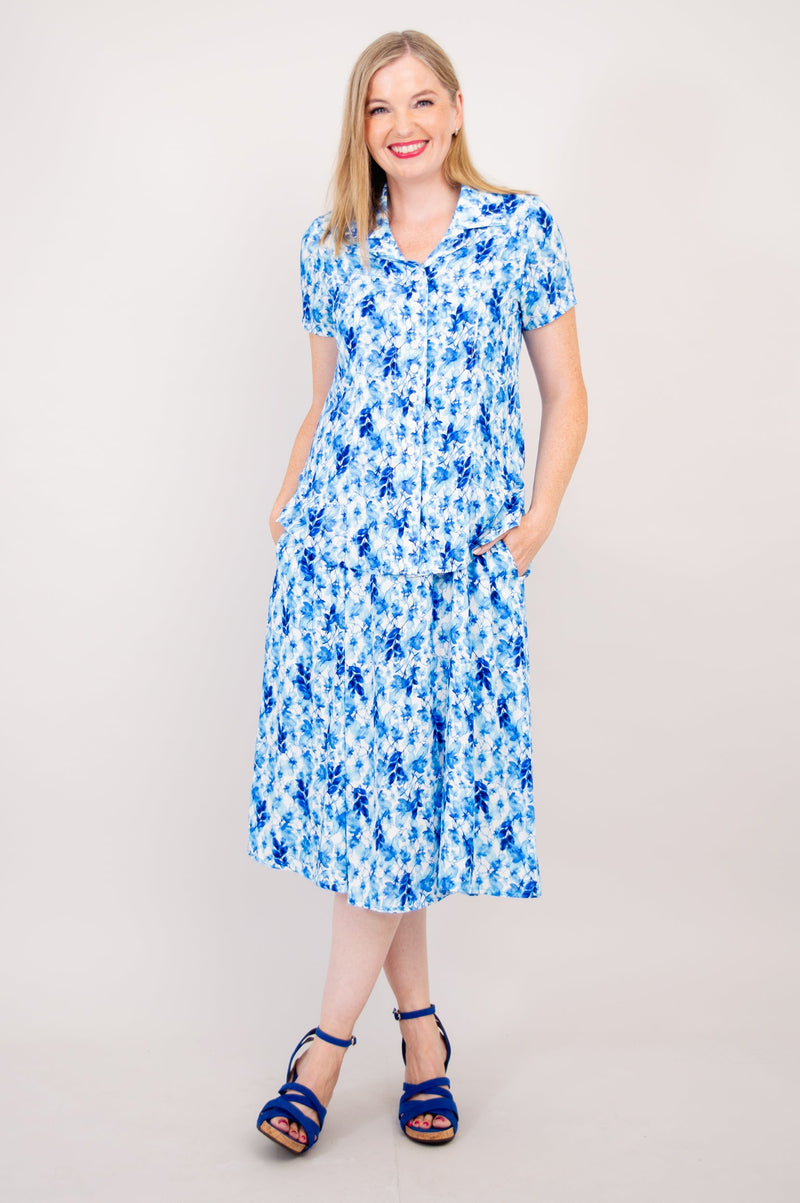Samantha Top, Misty, Woven Bamboo – USBlueskyclothingco