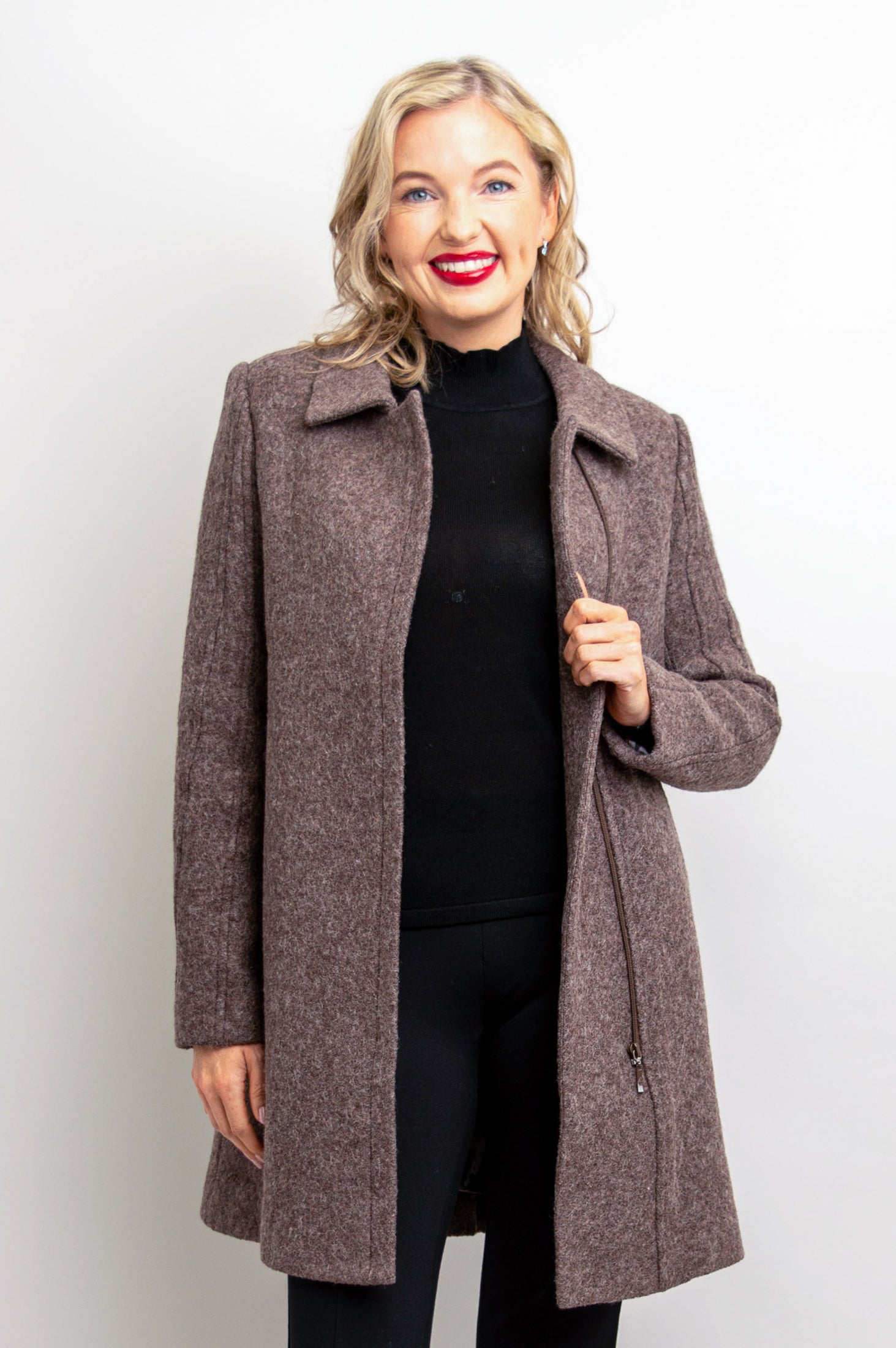 Sidney Coat, Mocha, Boiled Wool - Final Sale – LTD USA WEBSITE BLUE SKY