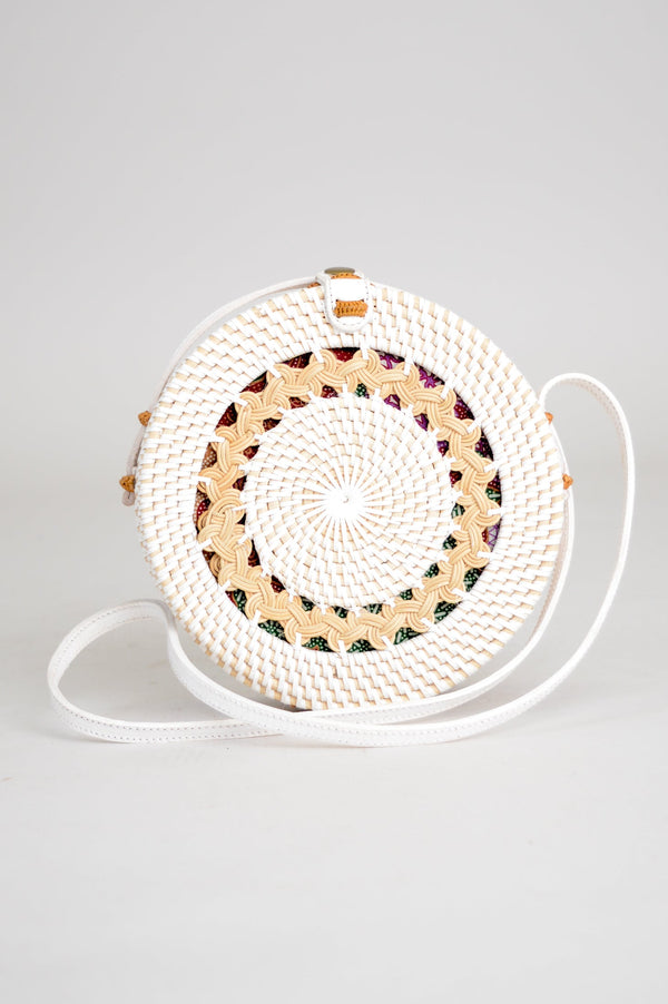 Unique Round Rattan Purse, White – LTD USA WEBSITE BLUE SKY