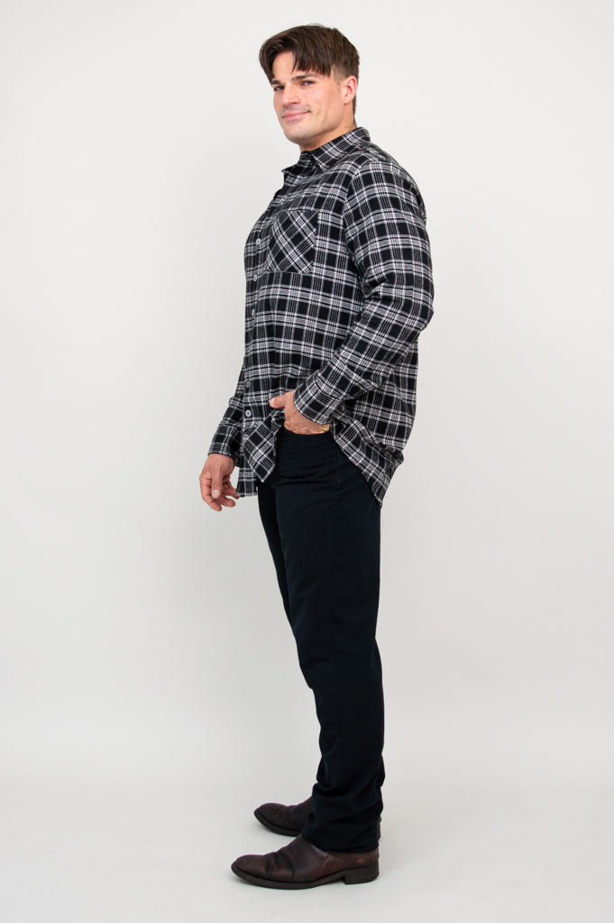Cory Men's Shirt, Black Retro Plaid, Cotton – LTD USA WEBSITE BLUE SKY