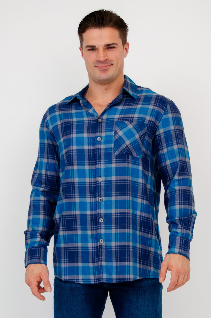 Cory Men's Shirt, Sailor Plaid, Cotton – LTD USA WEBSITE BLUE SKY