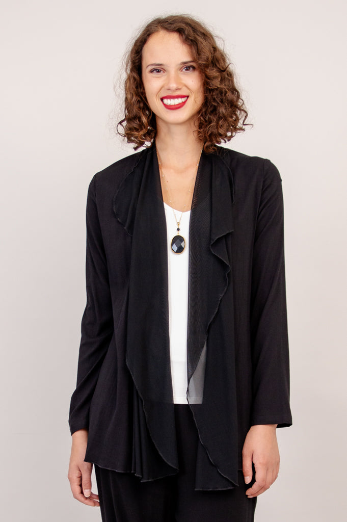 Diana Jacket, Black, Linen Bamboo – LTD USA WEBSITE BLUE SKY