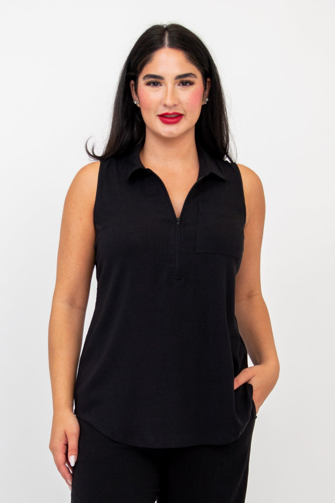 Hula Tank, Black, Linen Bamboo – LTD USA WEBSITE BLUE SKY