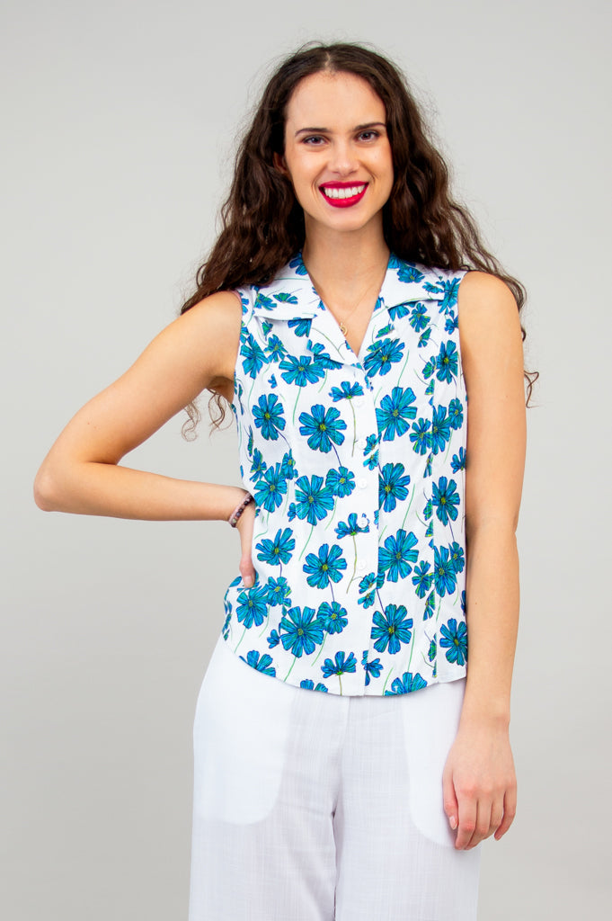 Lexa Tank, Aster, Linen Bamboo- Final Sale – LTD USA WEBSITE BLUE SKY