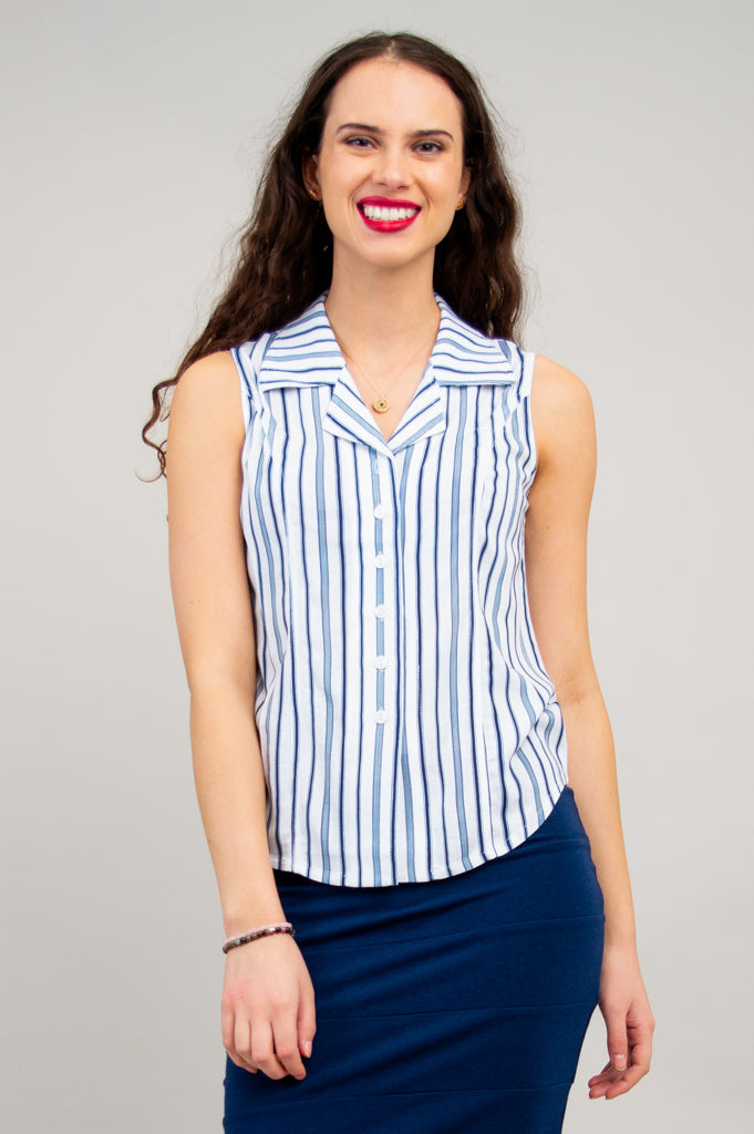 Lexa Tank, Indigo Stripe, Bamboo Linen- Final Sale – LTD USA WEBSITE ...
