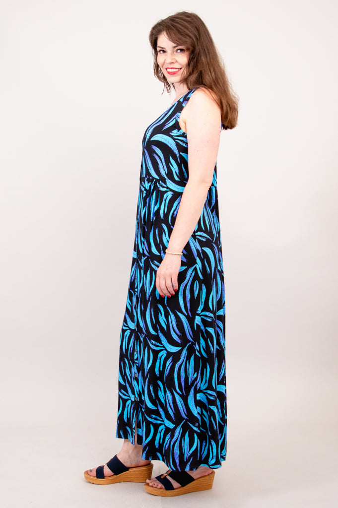 Liane N/S Dress, Cubana, Bamboo – LTD USA WEBSITE BLUE SKY