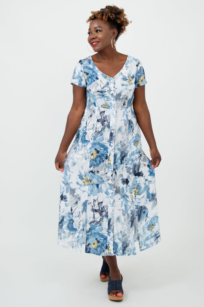 Morgan Dress, Muse, Linen Bamboo – LTD USA WEBSITE BLUE SKY