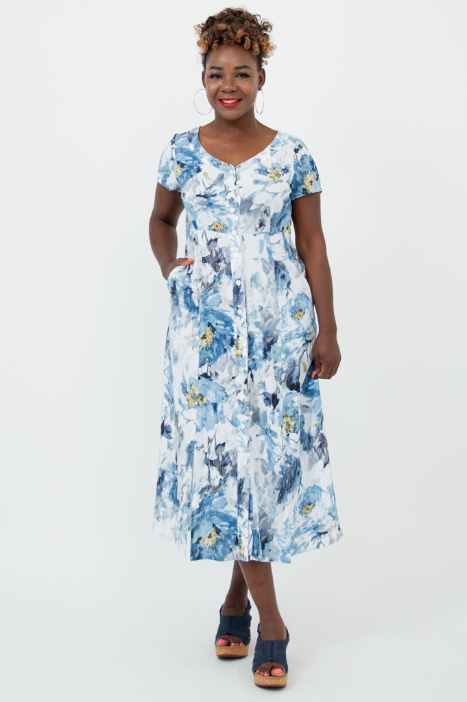 Morgan Dress, Muse, Linen Bamboo – LTD USA WEBSITE BLUE SKY
