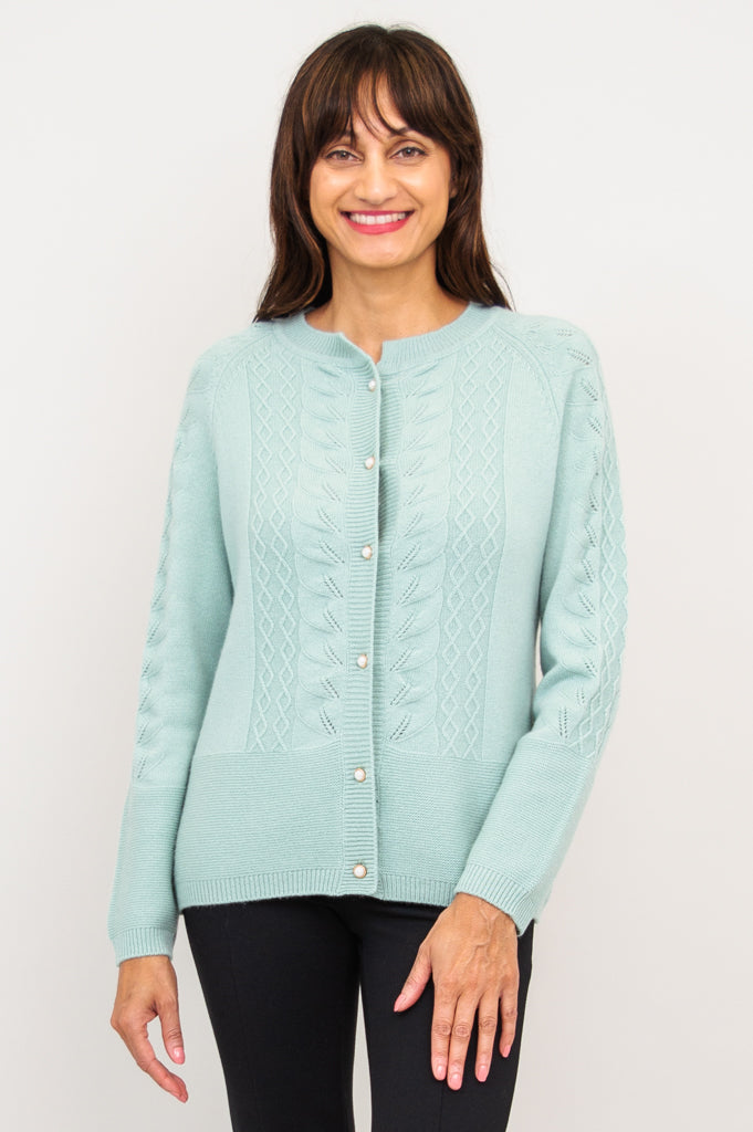 Persimmon Sweater, Mint, 100% Cashmere – LTD USA WEBSITE BLUE SKY