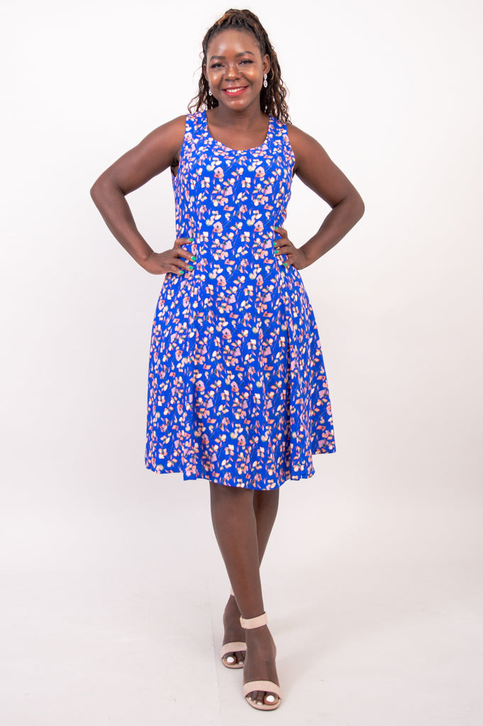 Sara Dress, Rushelle, Woven Bamboo- Final Sale – LTD USA WEBSITE BLUE SKY