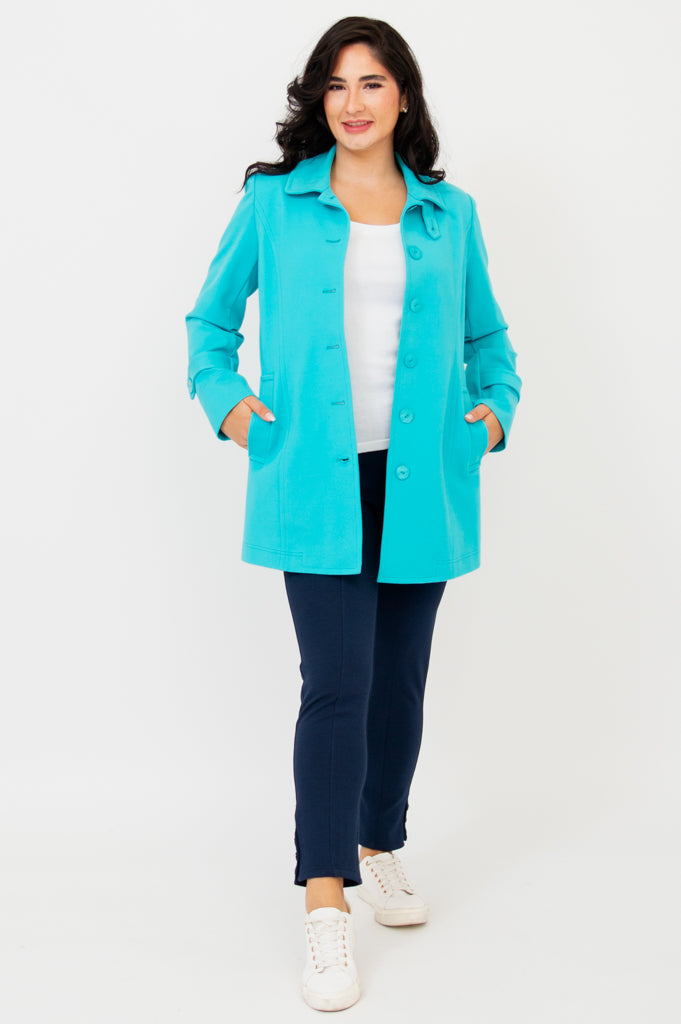 Tulip Jacket, Turquoise, Modal – LTD USA WEBSITE BLUE SKY