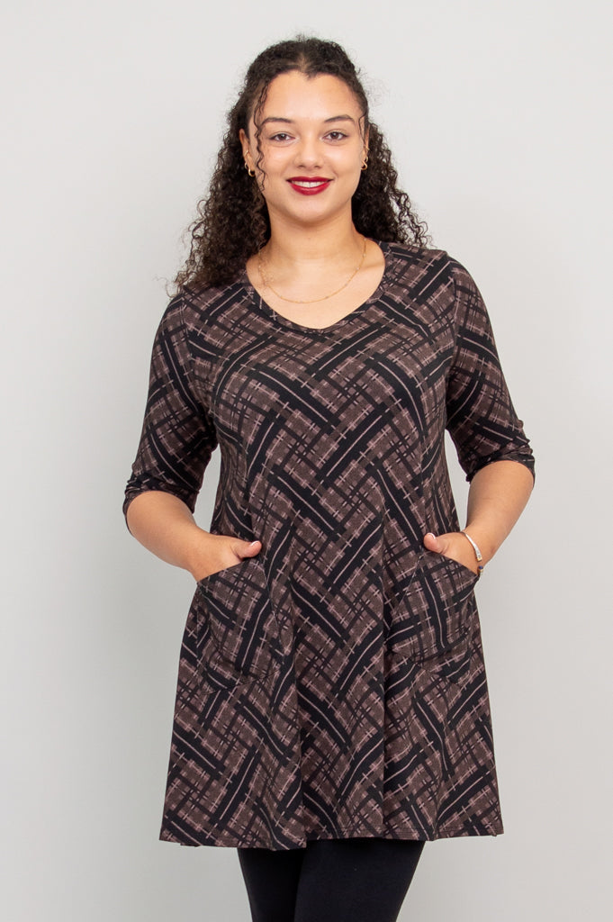 Veronica Tunic, Rich Plaid, Bamboo - Final Sale – LTD USA WEBSITE BLUE SKY